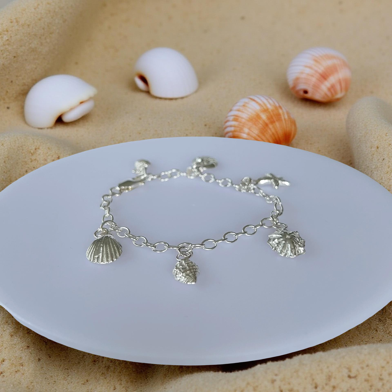 Silver Sea Shell Charm Bracelet – Silver Lines Jewellery