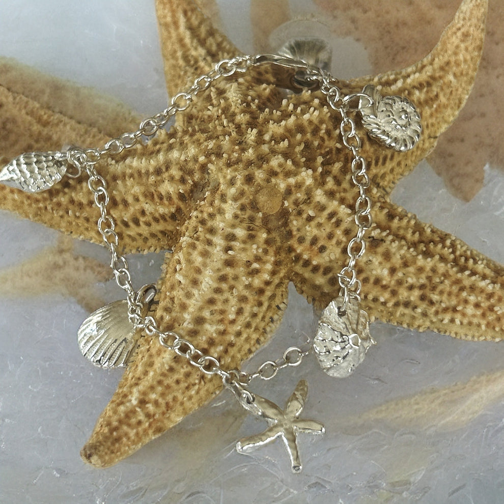 Silver Sea Shell Charm Bracelet – Silver Lines Jewellery