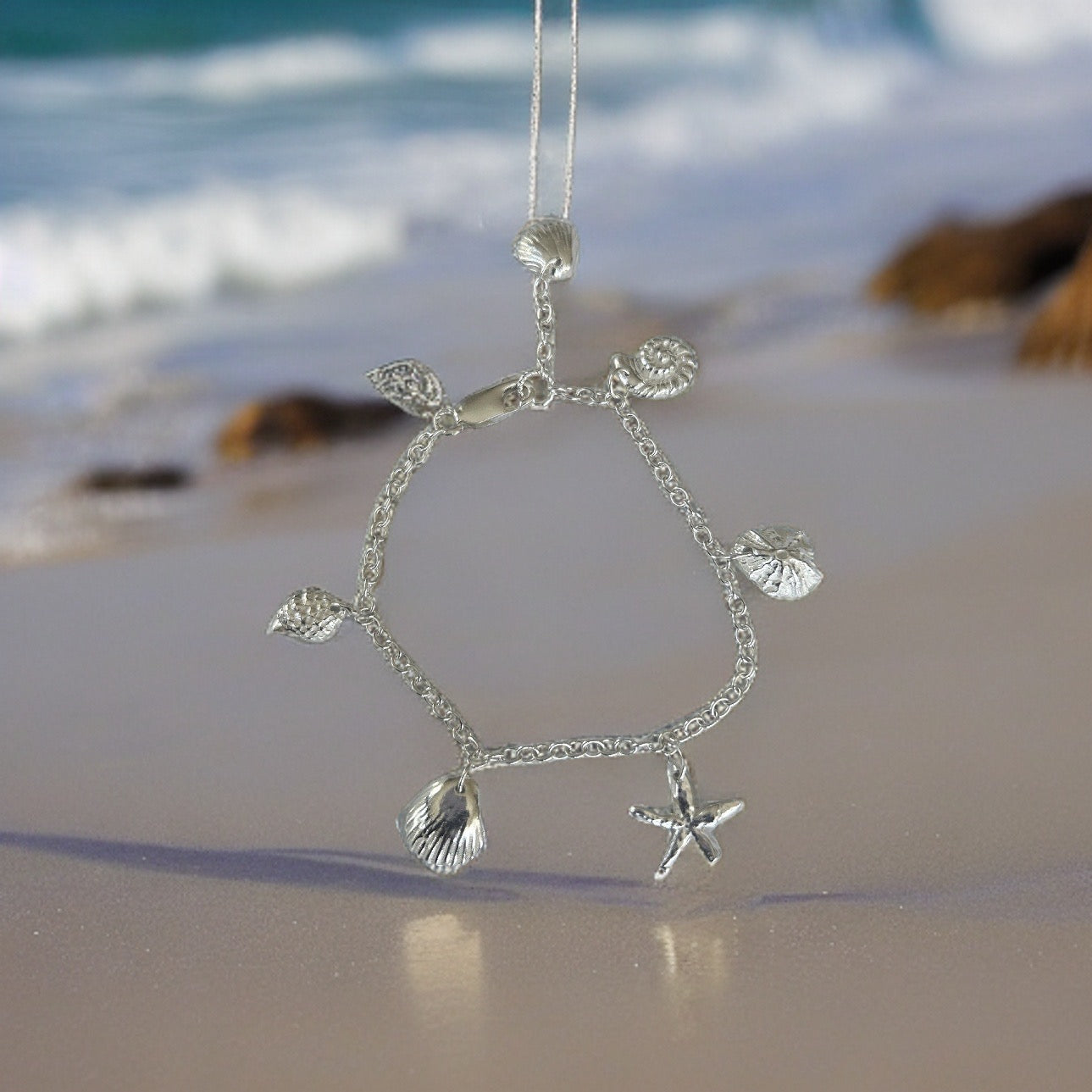 Silver Sea Shell Charm Bracelet – Silver Lines Jewellery